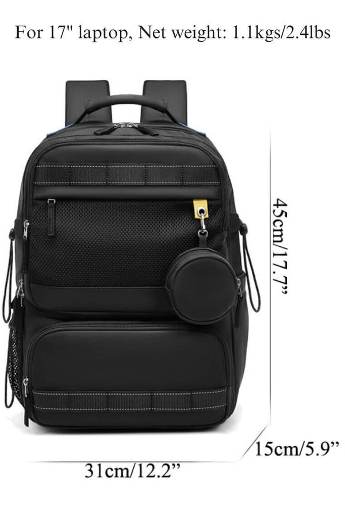 17" Laptop Travel Backpack W-Dry Wet Separation Detachable Purse ...