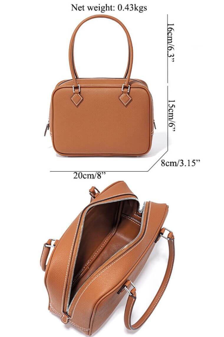 Women Mini Retro Tote Bag In Top Leather W-Crossbody Strap & Zip ...